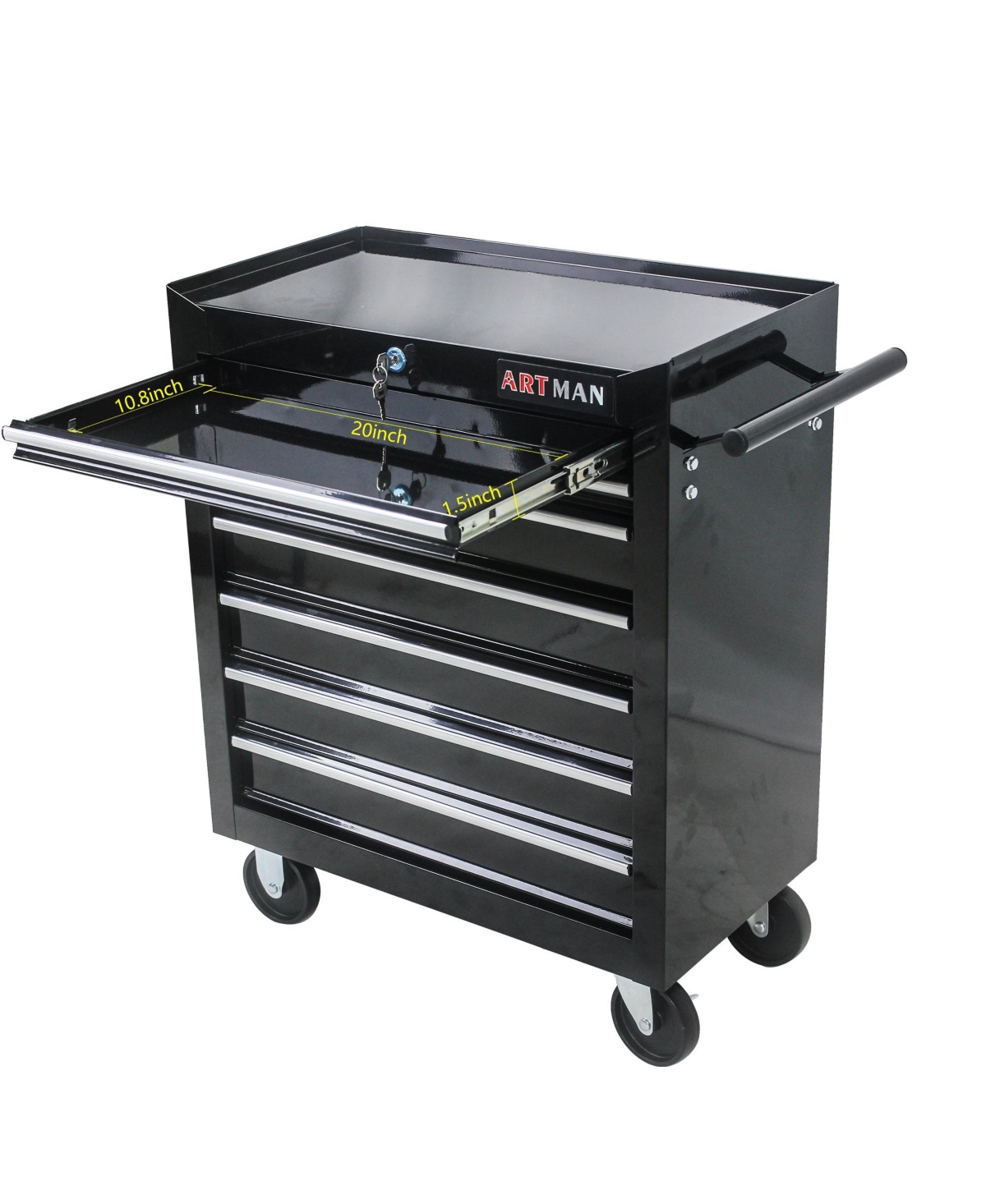 Click here for Flynama Black 7-Drawer Industrial Tool Cart with L... prices