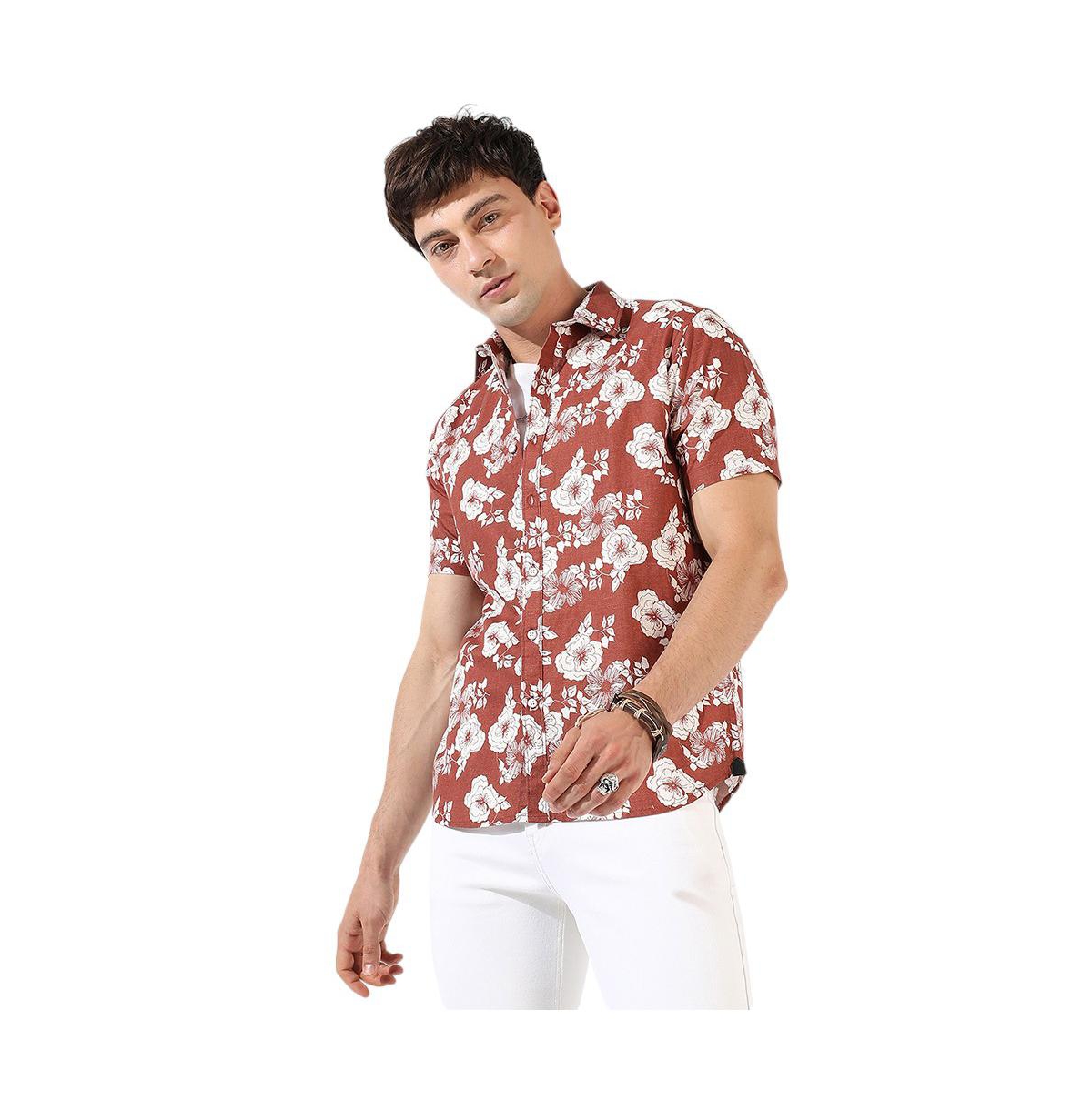 Click here for Campus Sutra Mens Brown Printed Regular Fit Casual... prices