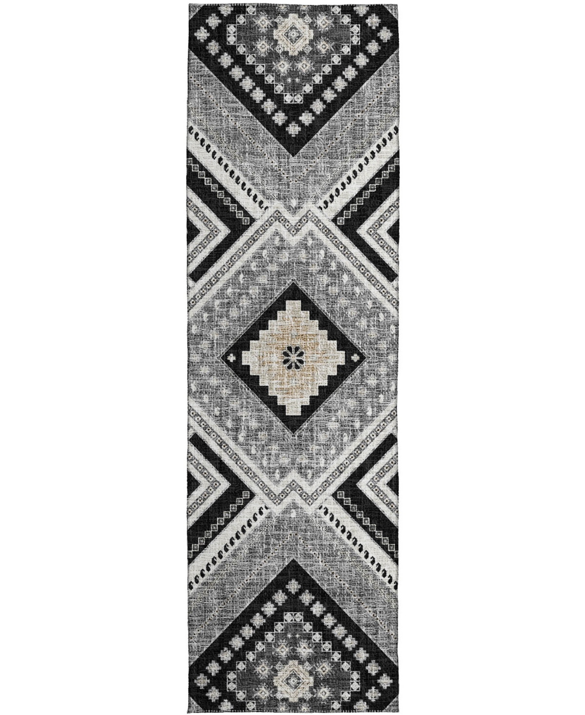 Click here for Dalyn Portico PO5 23x76 Runner Area Rug - Black prices