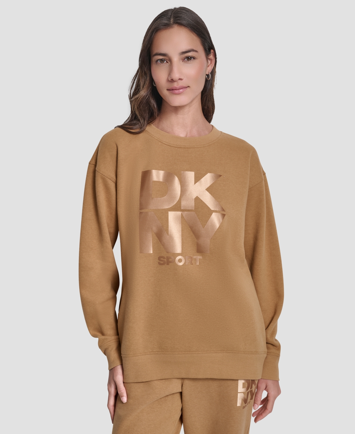 Click here for Dkny Womens Transfer Logo Crew Neck Sweatshirt - W... prices
