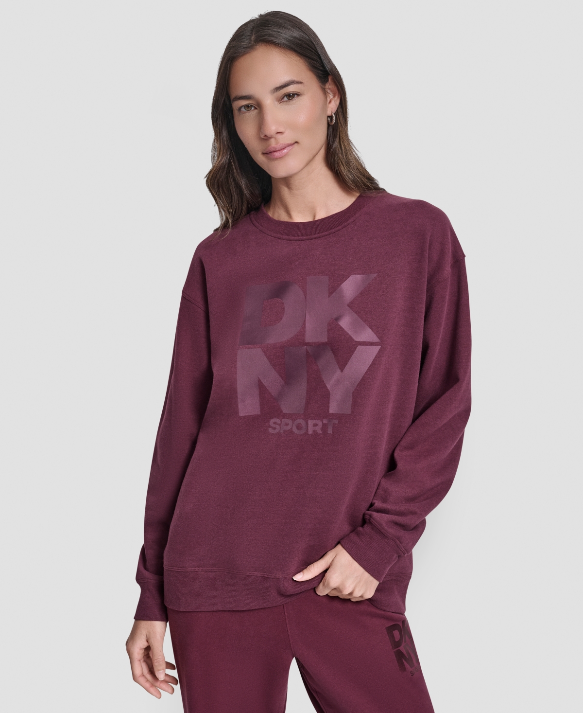 Click here for Dkny Womens Transfer Logo Crew Neck Sweatshirt - S... prices