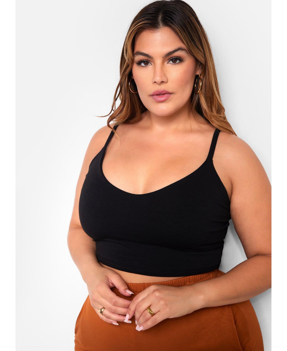 Click here for Rebdolls Womens Neck Strappy Crop Top - Black - Bl... prices