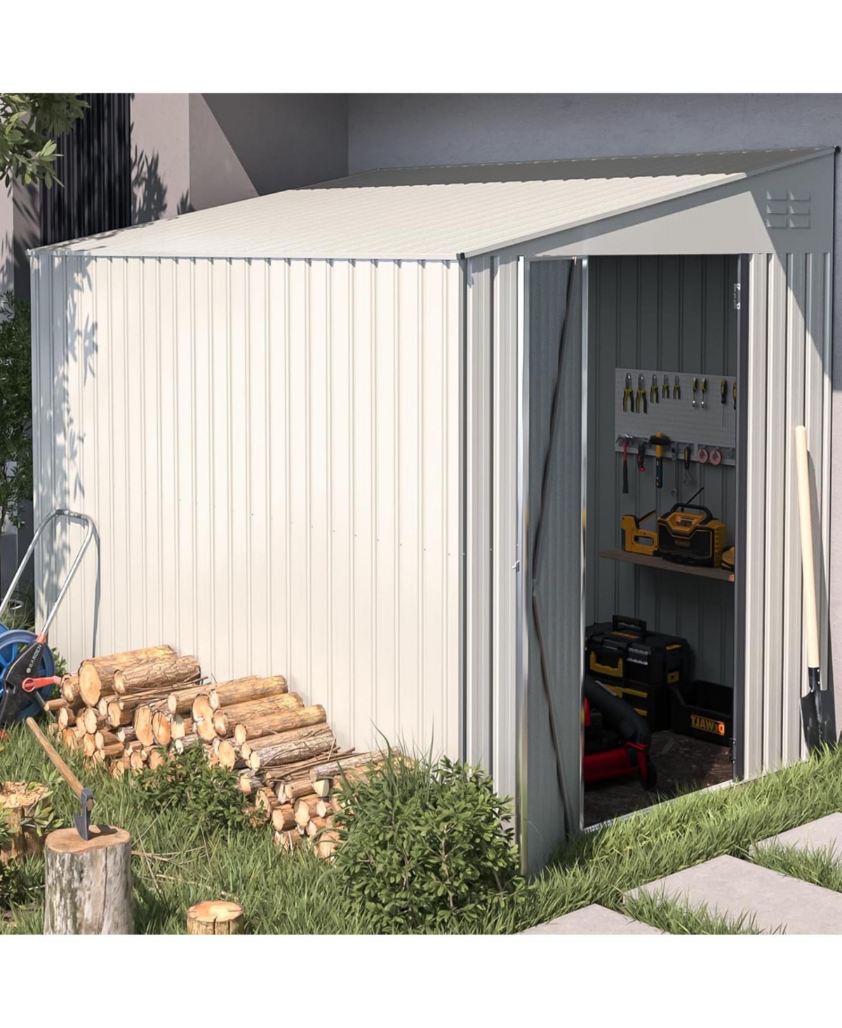 Click here for Aecojoy 6x8 Lean to Shed Outdoor Storage Shed - Wh... prices