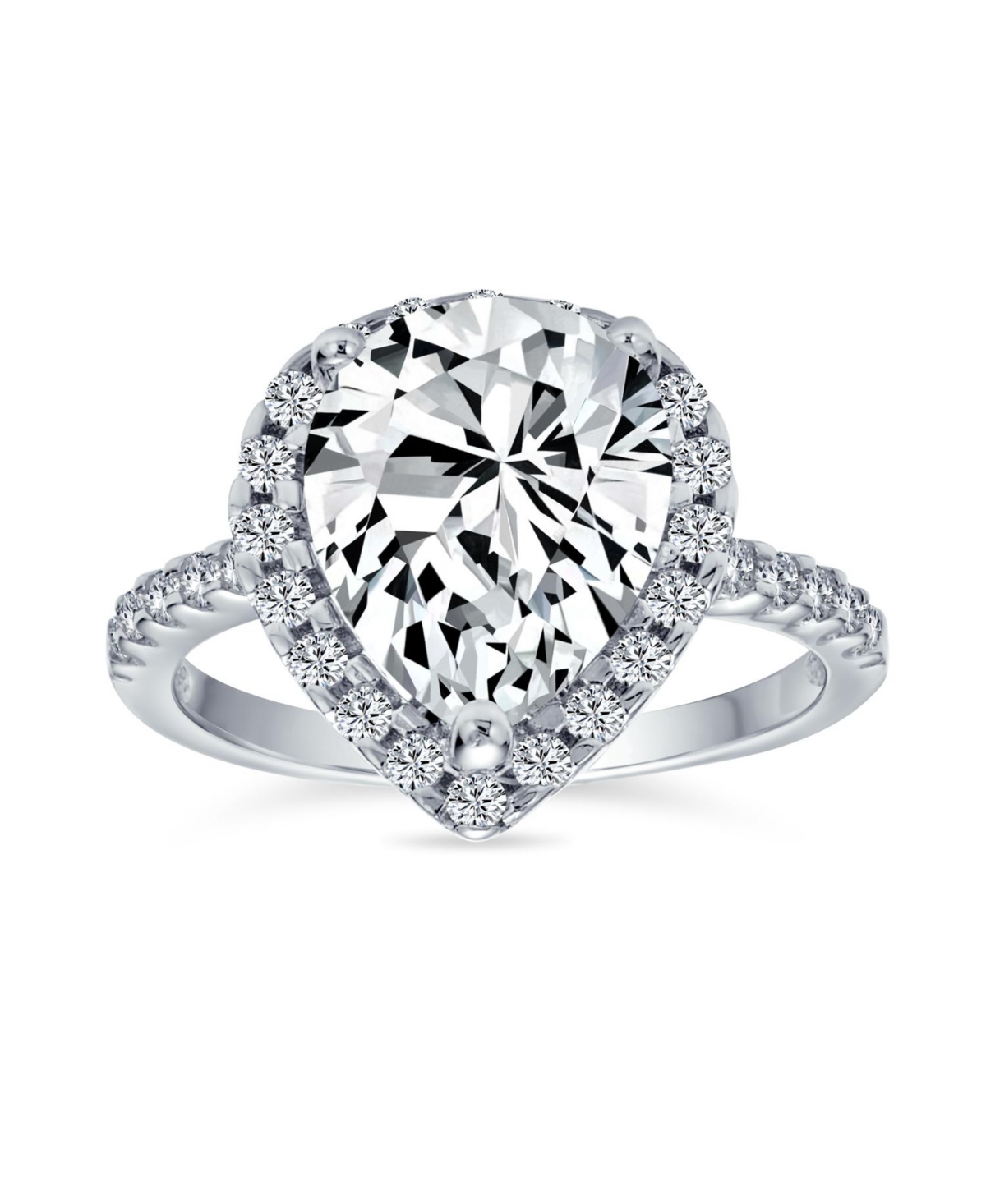 Click here for Bling Jewelry 7CT Pear Halo Cz Solitaire Teardrop... prices