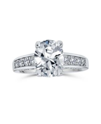 Bling Jewelry Classic Sterling CZ Oval Solitaire Promise Ring Cubic ...