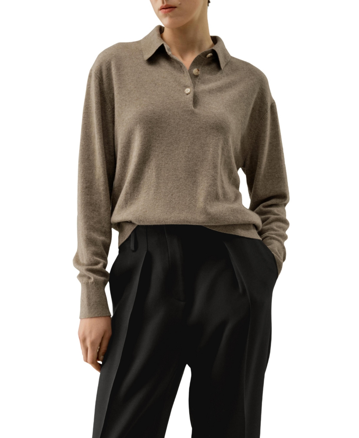 Click here for Lilysilk Womens Baby Cashmere Polo Shirt - Dolma prices