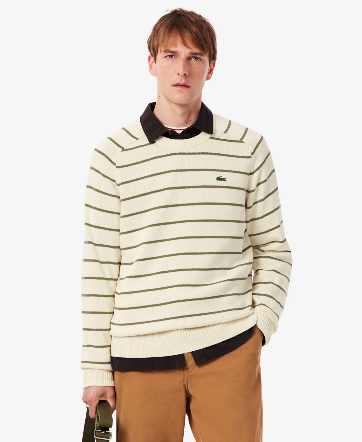 Click here for Lacoste Mens Striped 3D Crewneck Sweater - Lapland... prices