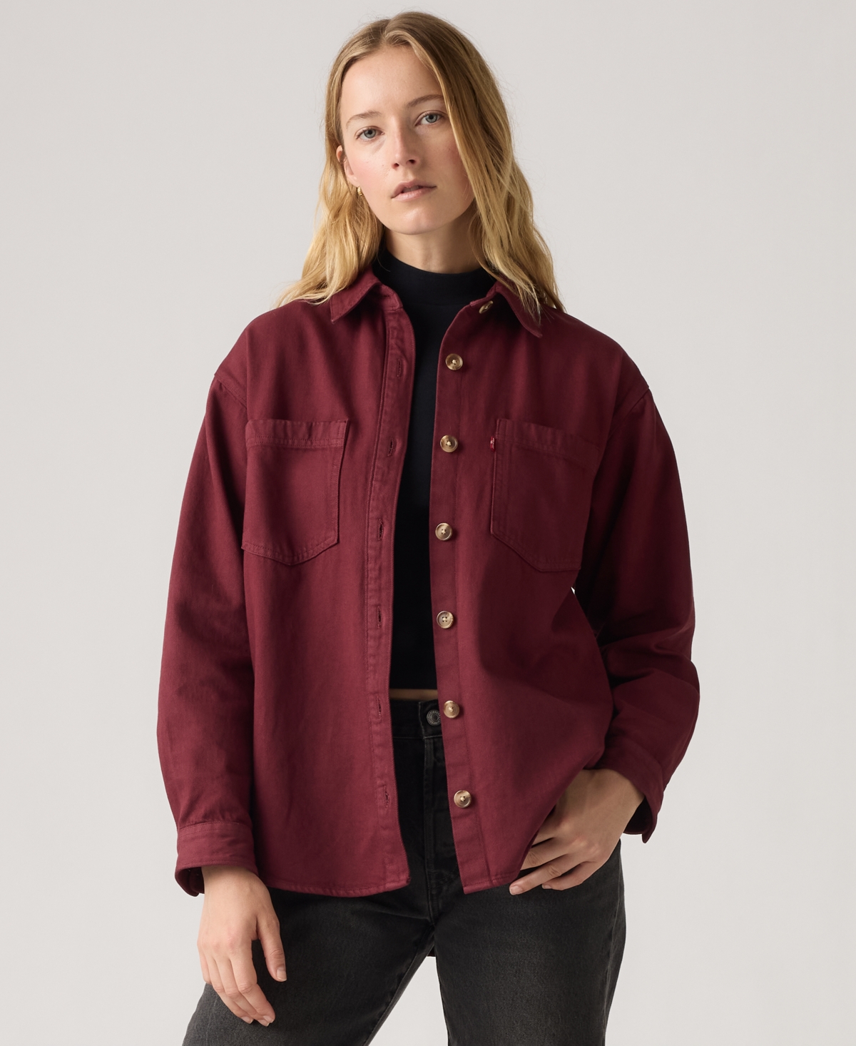 Click here for Levis Womens Iris Button-Front Cotton Overshirt -... prices