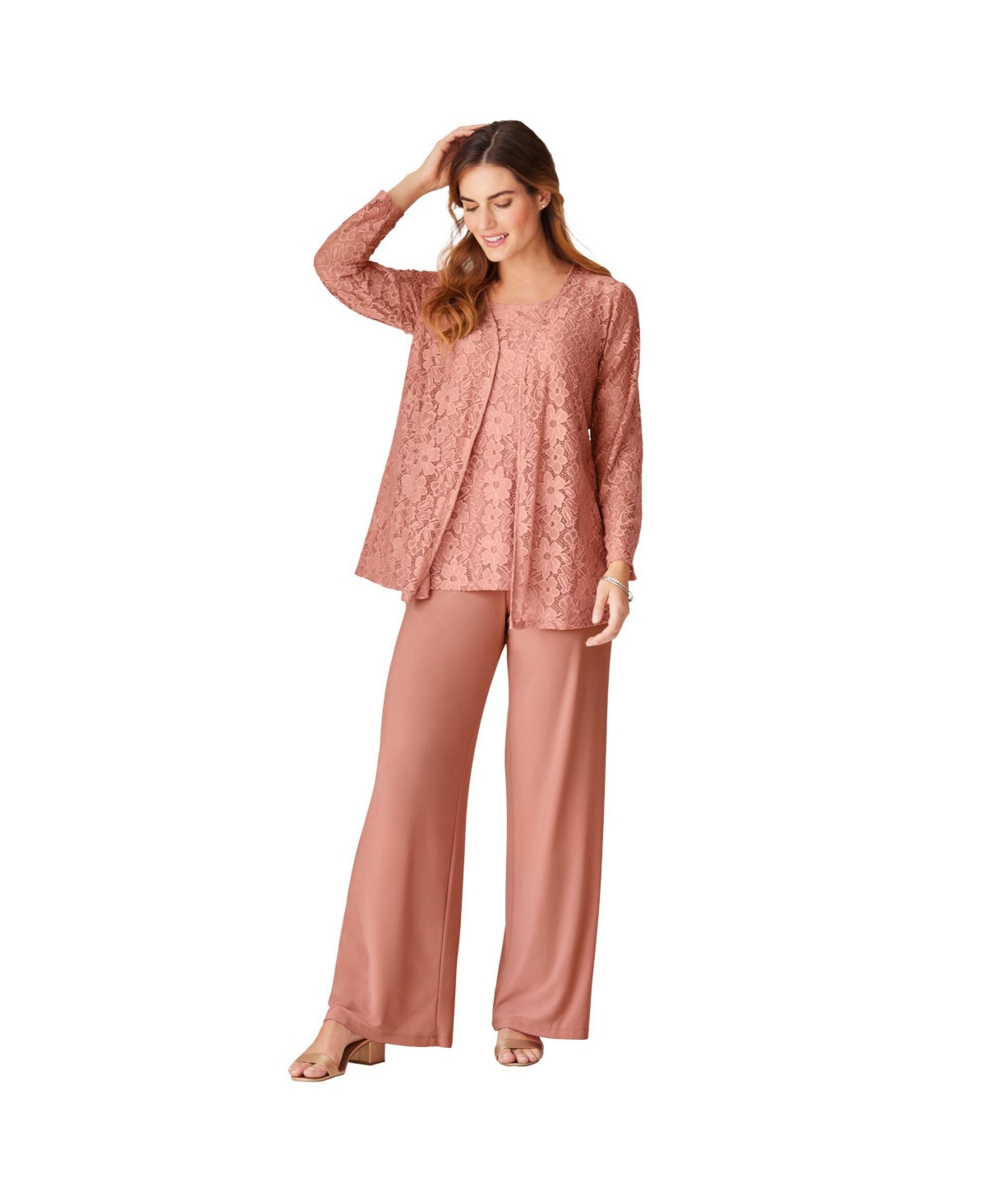 Click here for Woman Within Womens Plus Size 3-Piece Lace Jacket/... prices