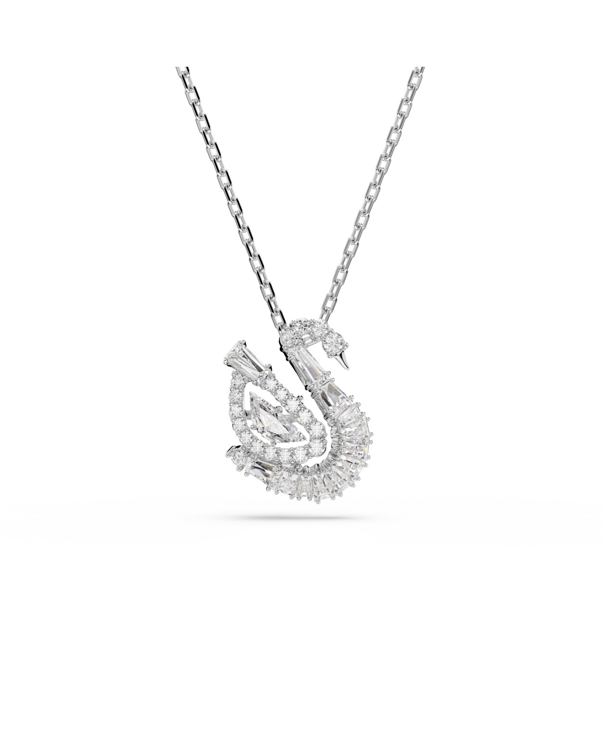 Click here for Swarovski Swan Rhodium Plated Pendant Necklace - S... prices