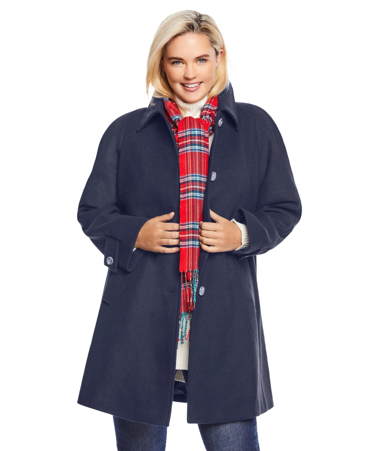 Click here for Woman Within Womens Within Wool-Blend Classic A-Li... prices