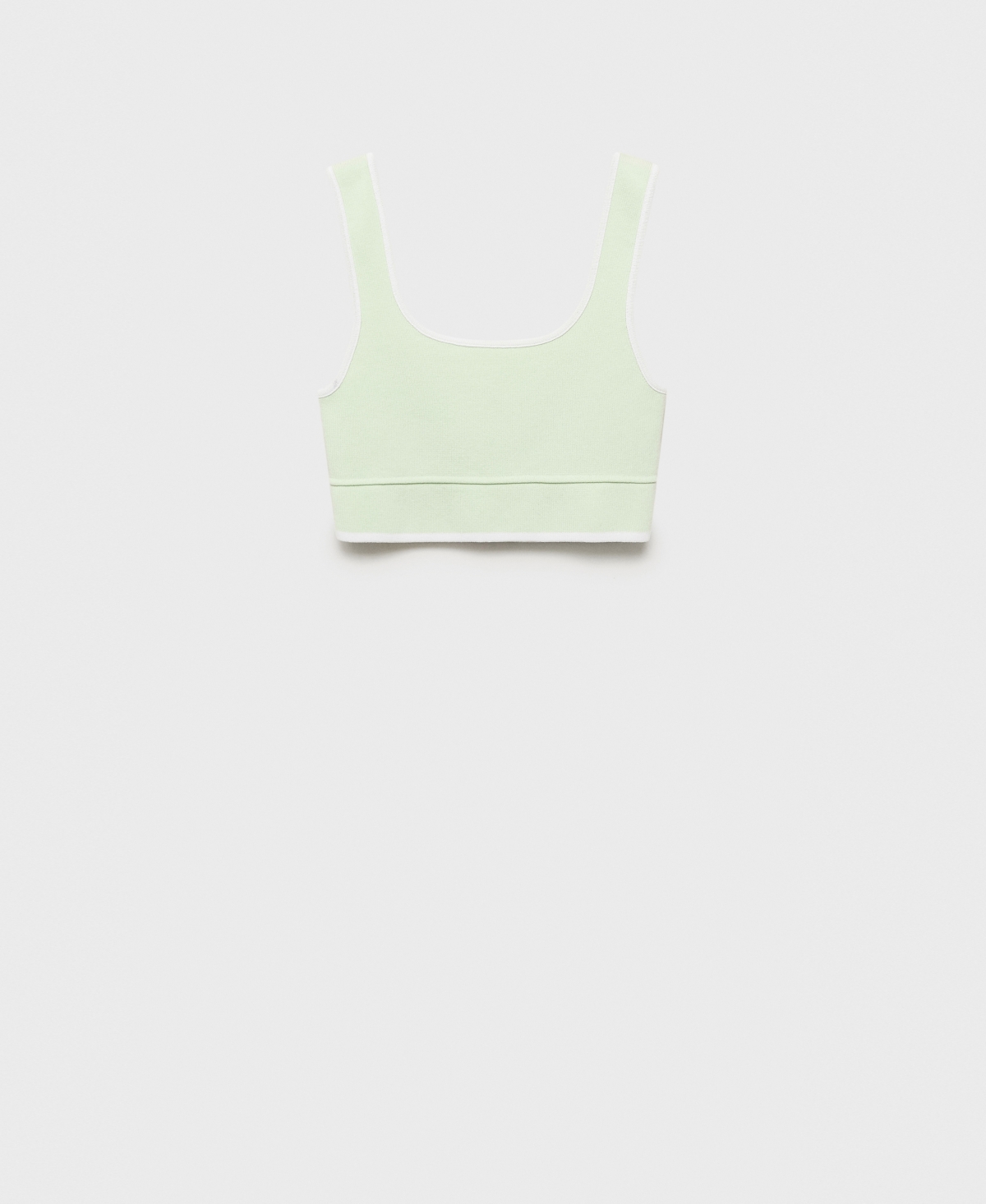 Click here for Mango Womens Contrasting Trim Knitted Top - Mint G... prices