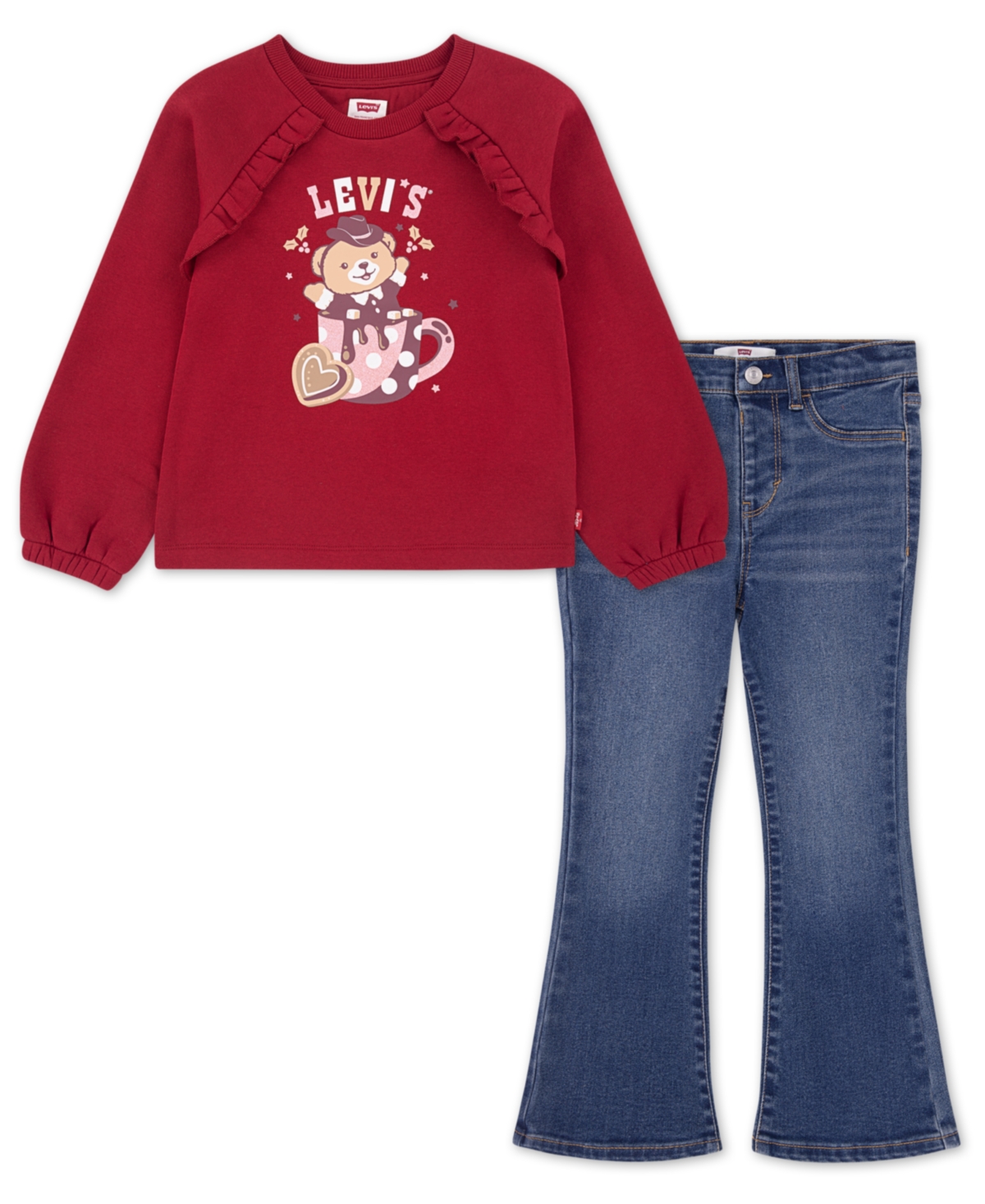 Click here for Levis Little Girls 2-Piece Ruched Crewneck Top and... prices