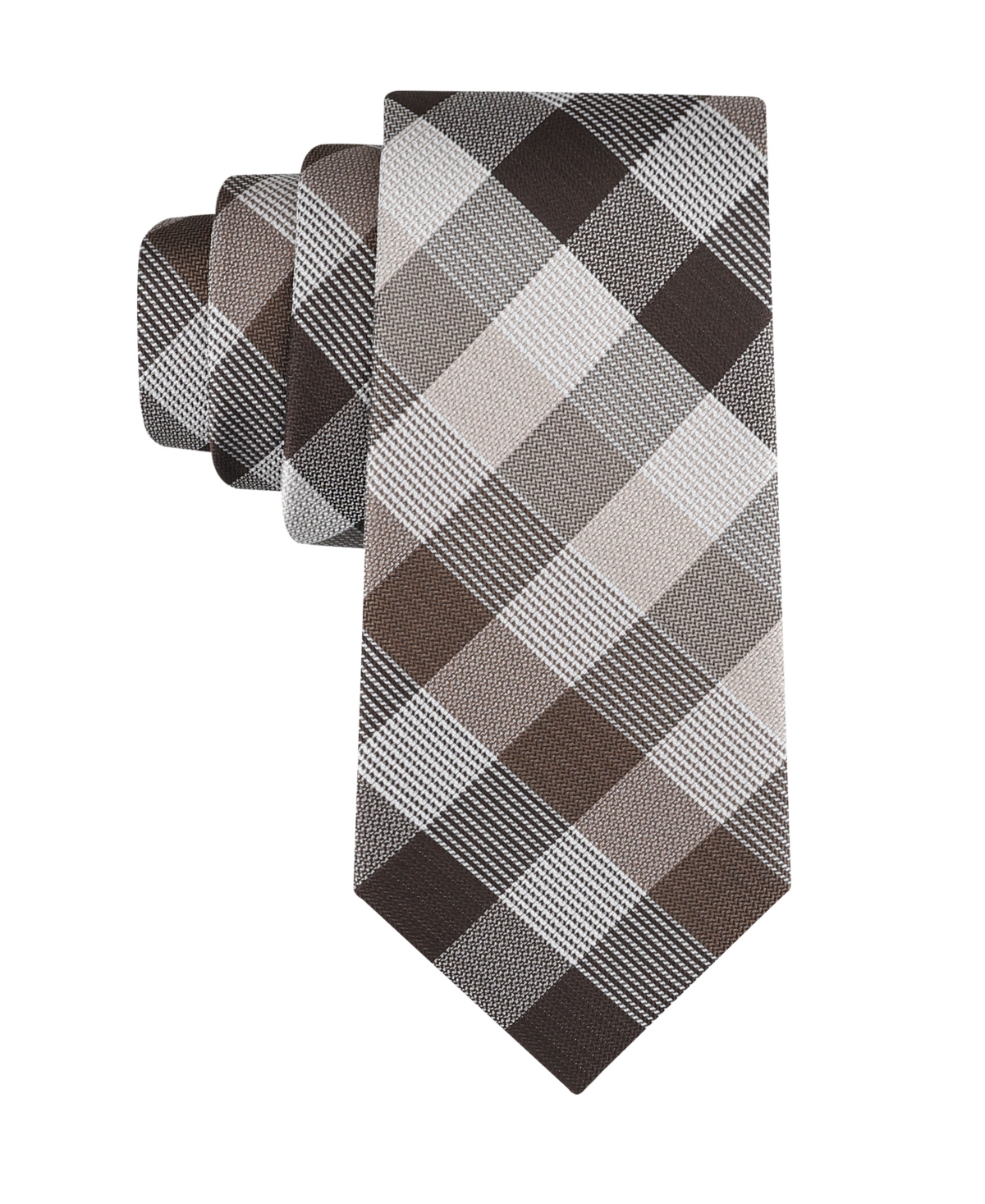 Click here for Calvin Klein Mens Maddox Grid Tie - Brown prices