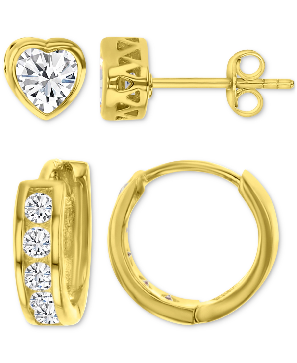 Click here for Macys Earrings Set in 14K Yellow Gold Over Sterlin... prices