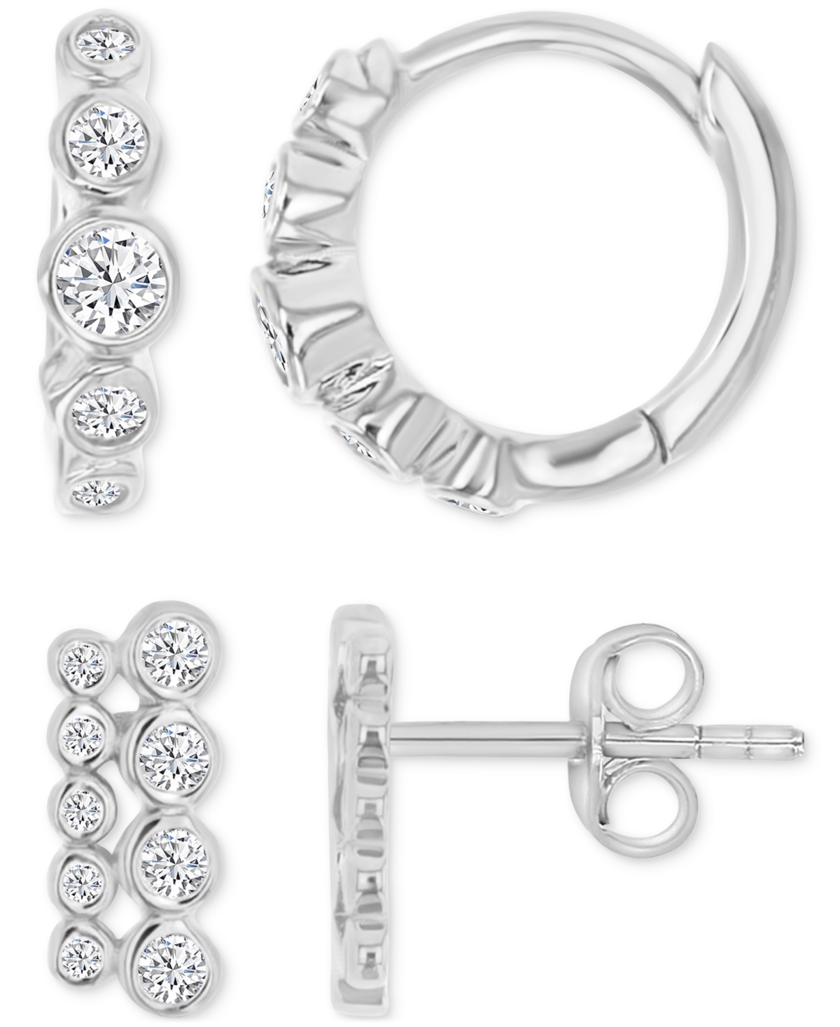 Click here for Macys Cubic Zirconia Earrings Set in Sterling Silv... prices