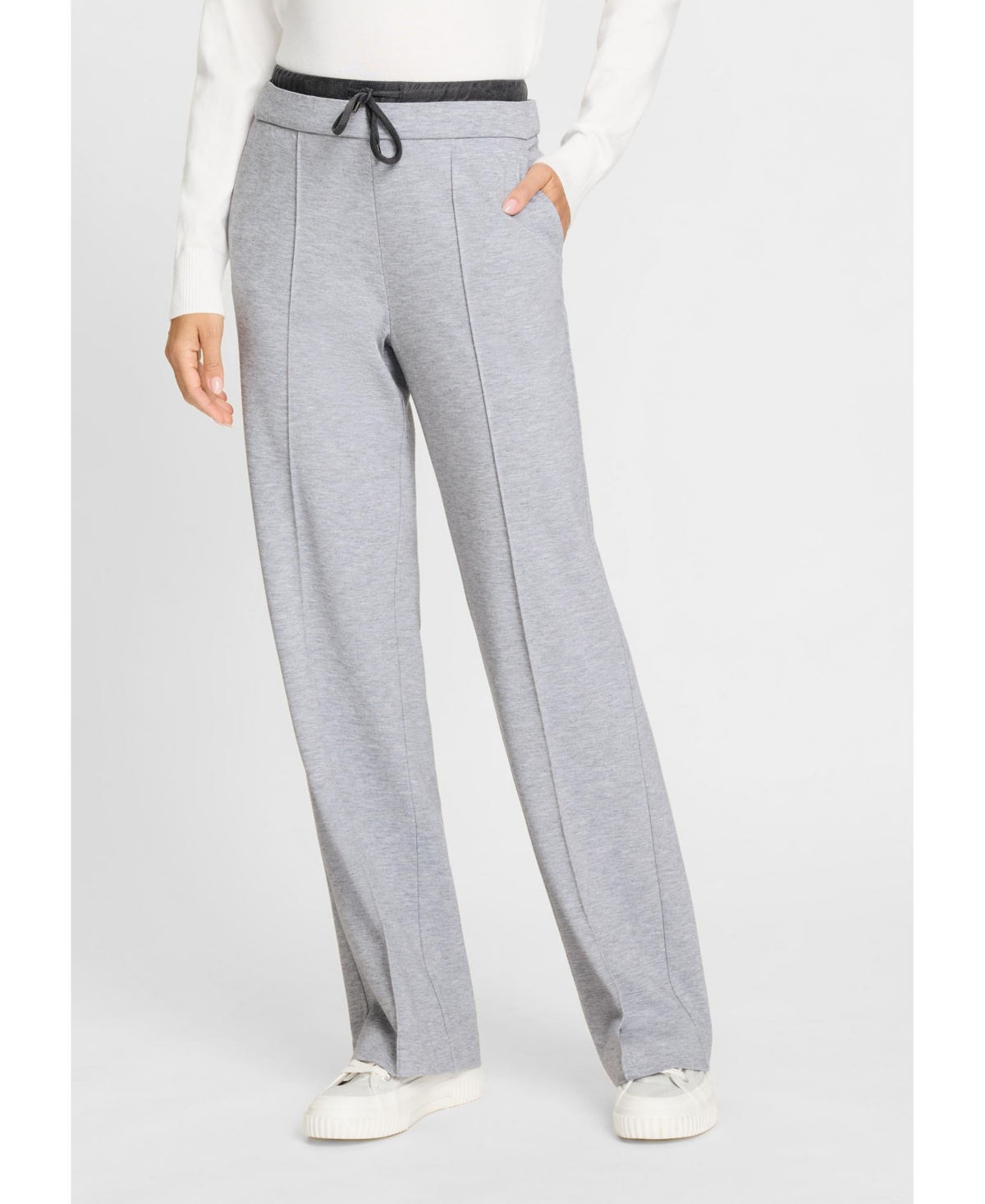Click here for Olsen Womens Anna Fit Wide Leg Trousers - Misty gr... prices