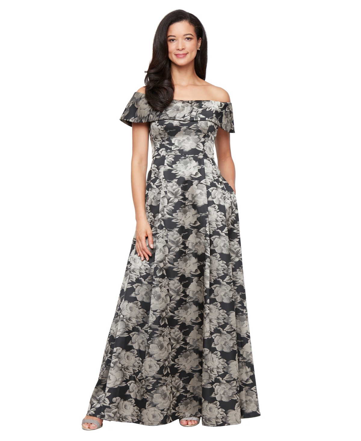 Click here for Alex Evenings Womens Printed Jacquard Long Ballgow... prices