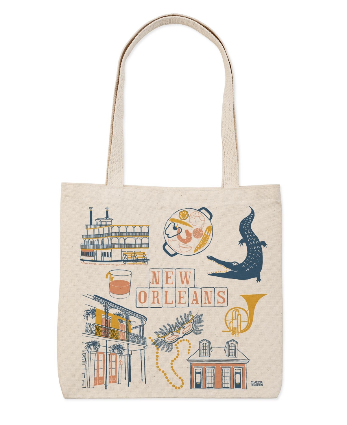 Click here for New Orleans Everyday Tote - Blue  gray  yellow prices