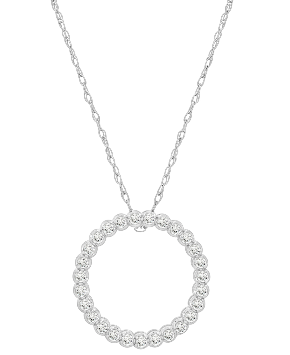 Click here for Diamond Circle Pendant Necklace (1/2 ct. t.w.) in... prices