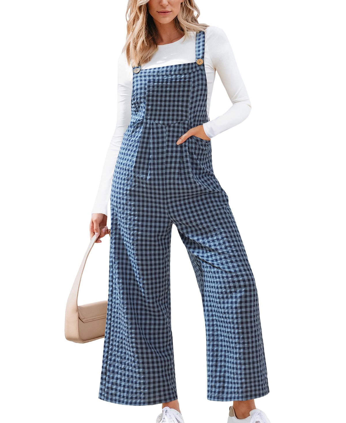 Click here for Cupshe Womens All the Feels Checkered Jumpsuit - D... prices
