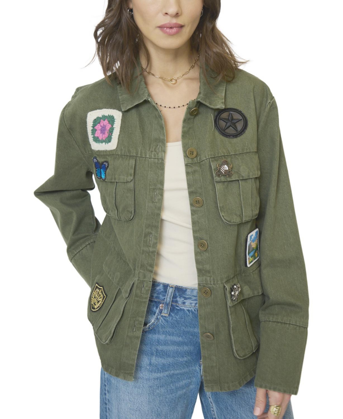 Click here for Central Park West Womens Brady Patch Shacket - Fat... prices