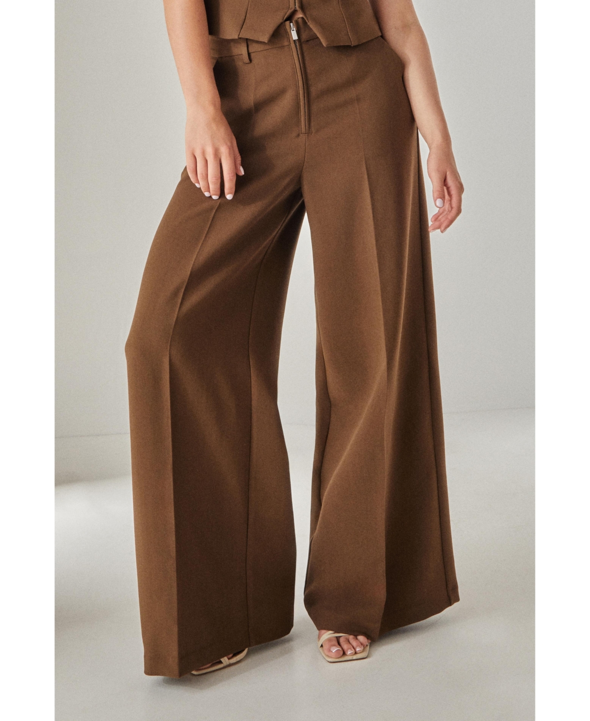 Click here for Nasty Gal Womens Tailored Zip Front Wide Leg Pants... prices