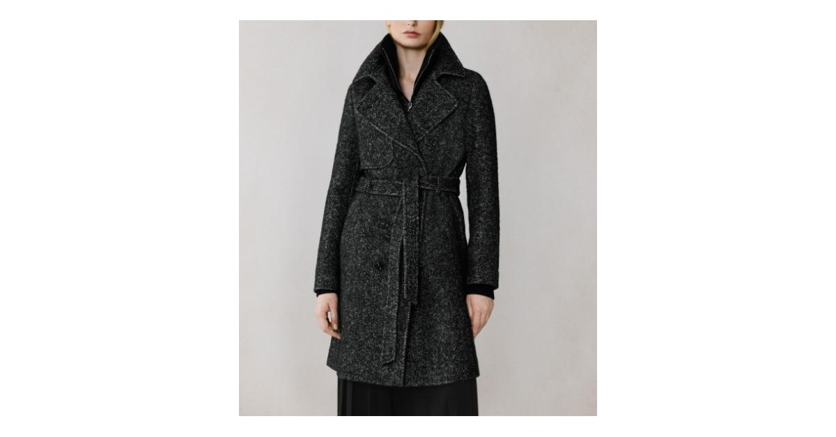 Click here for Soia & Kyo Womens Fabianne-h Wool Trench Coat with... prices