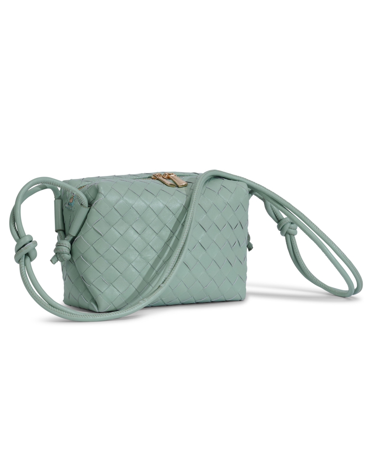 Click here for Womens Pastel Green Woven Leather Crossbody Bag -... prices