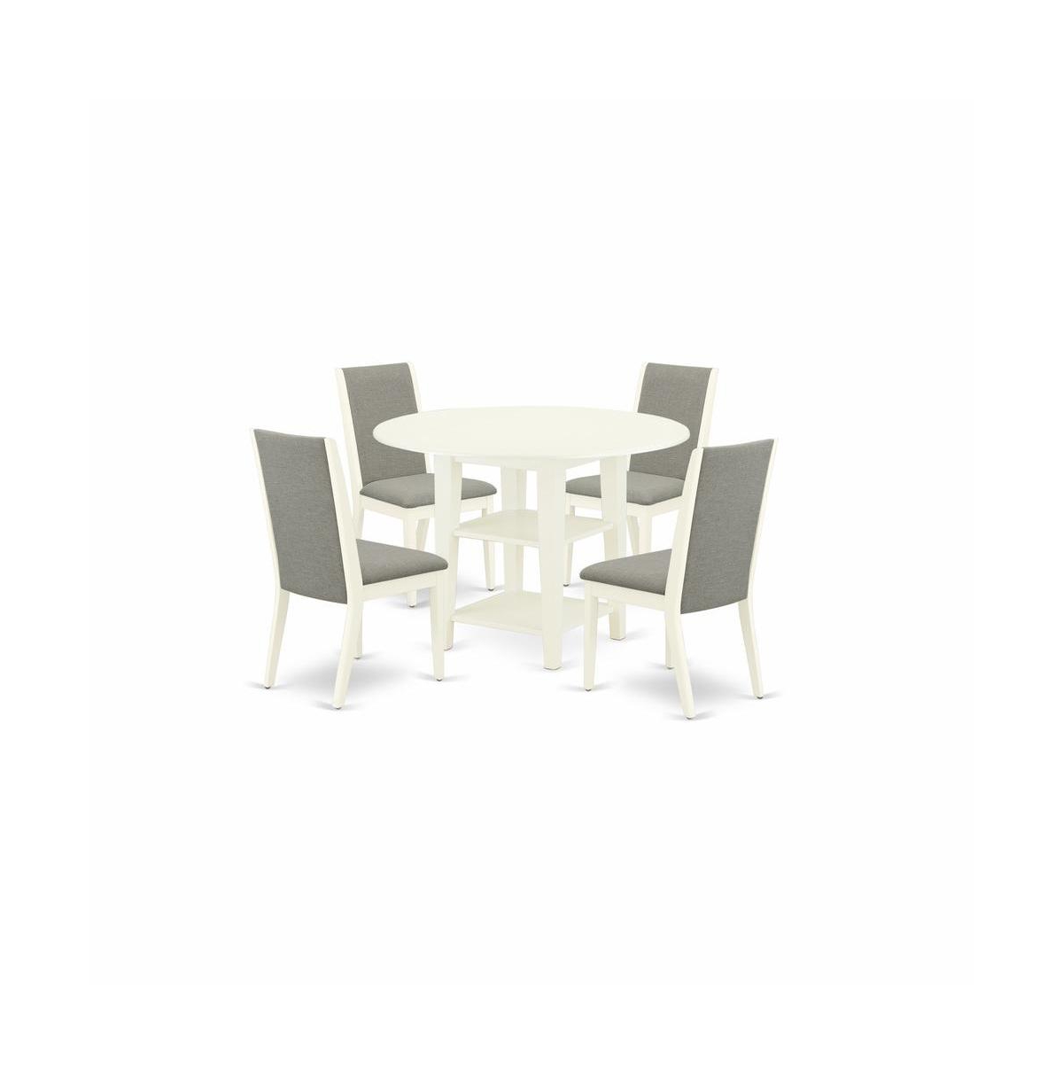Click here for East West Furniture Dining Room Set Linen White -... prices