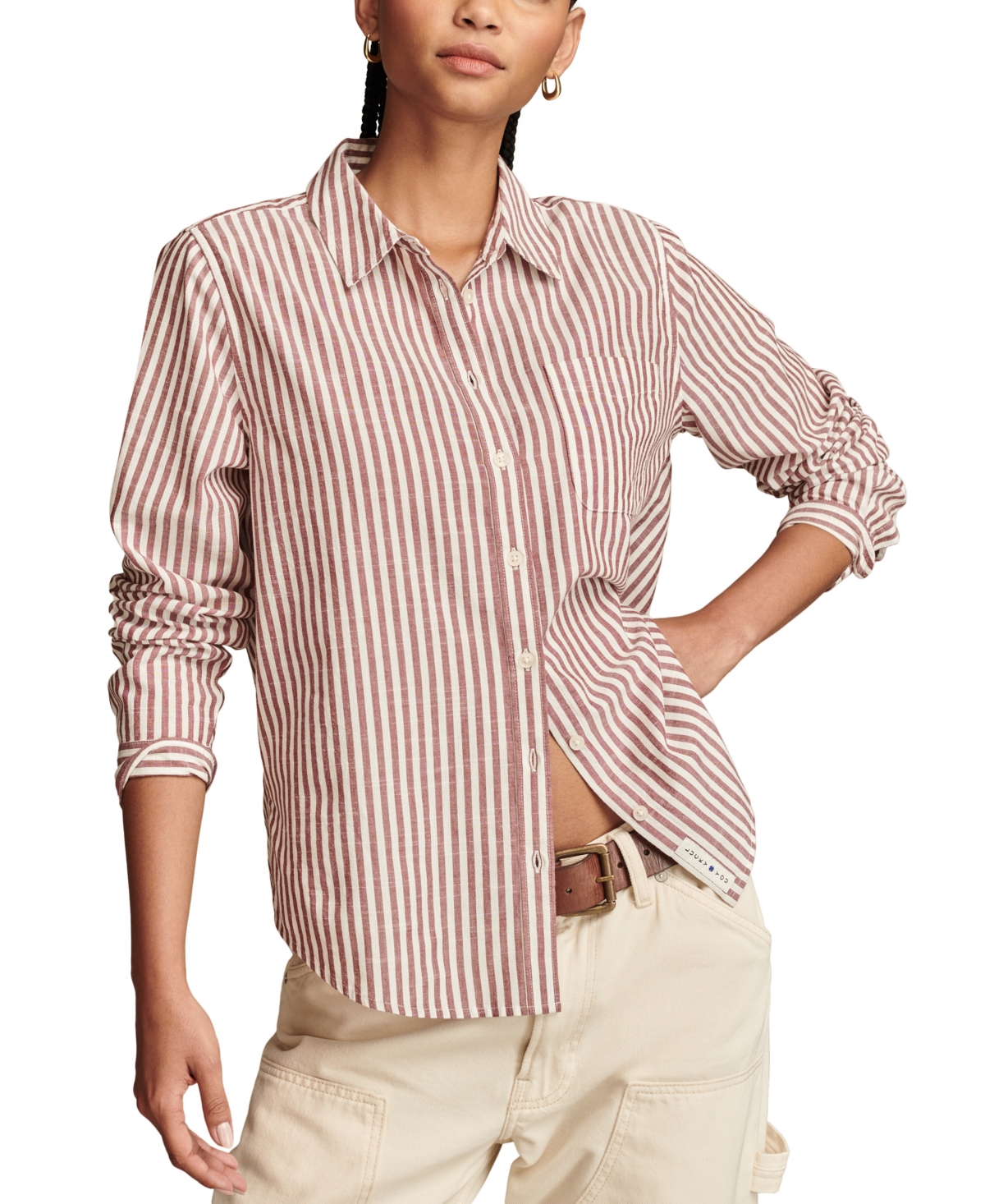 Click here for Lucky Brand Womens Cotton The Boyfriend Button-Dow... prices