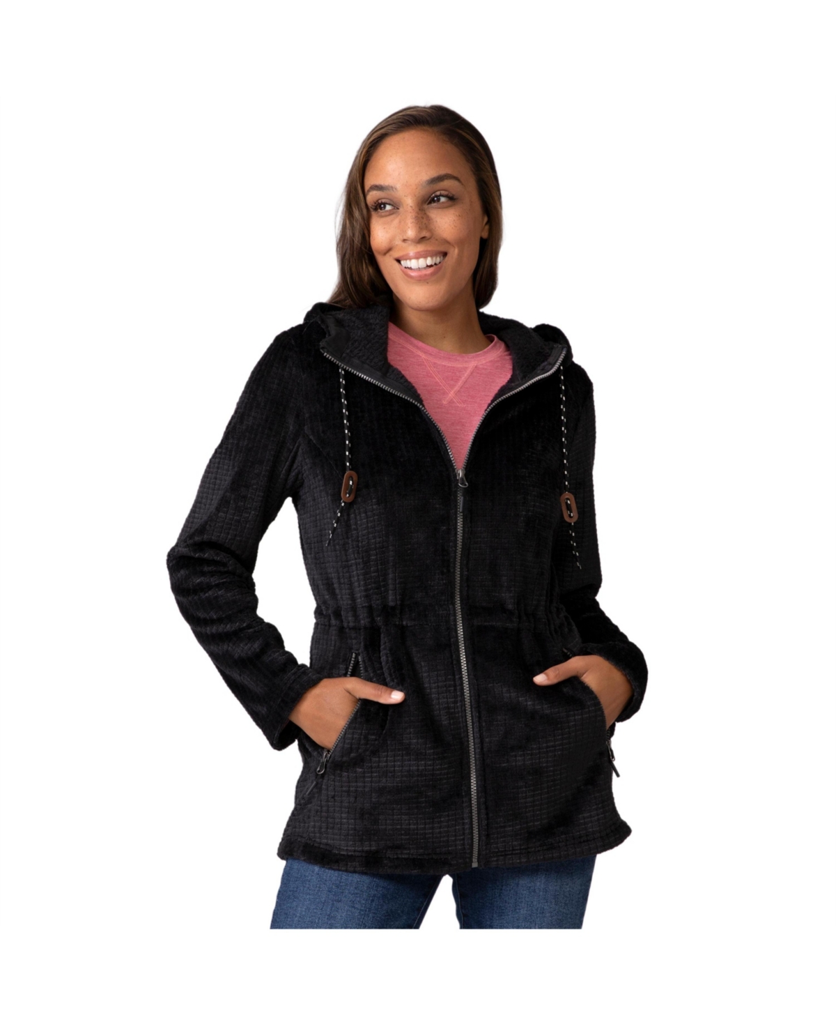 Click here for Free Country Womens Grid Butter Pile Anorak Jacket... prices