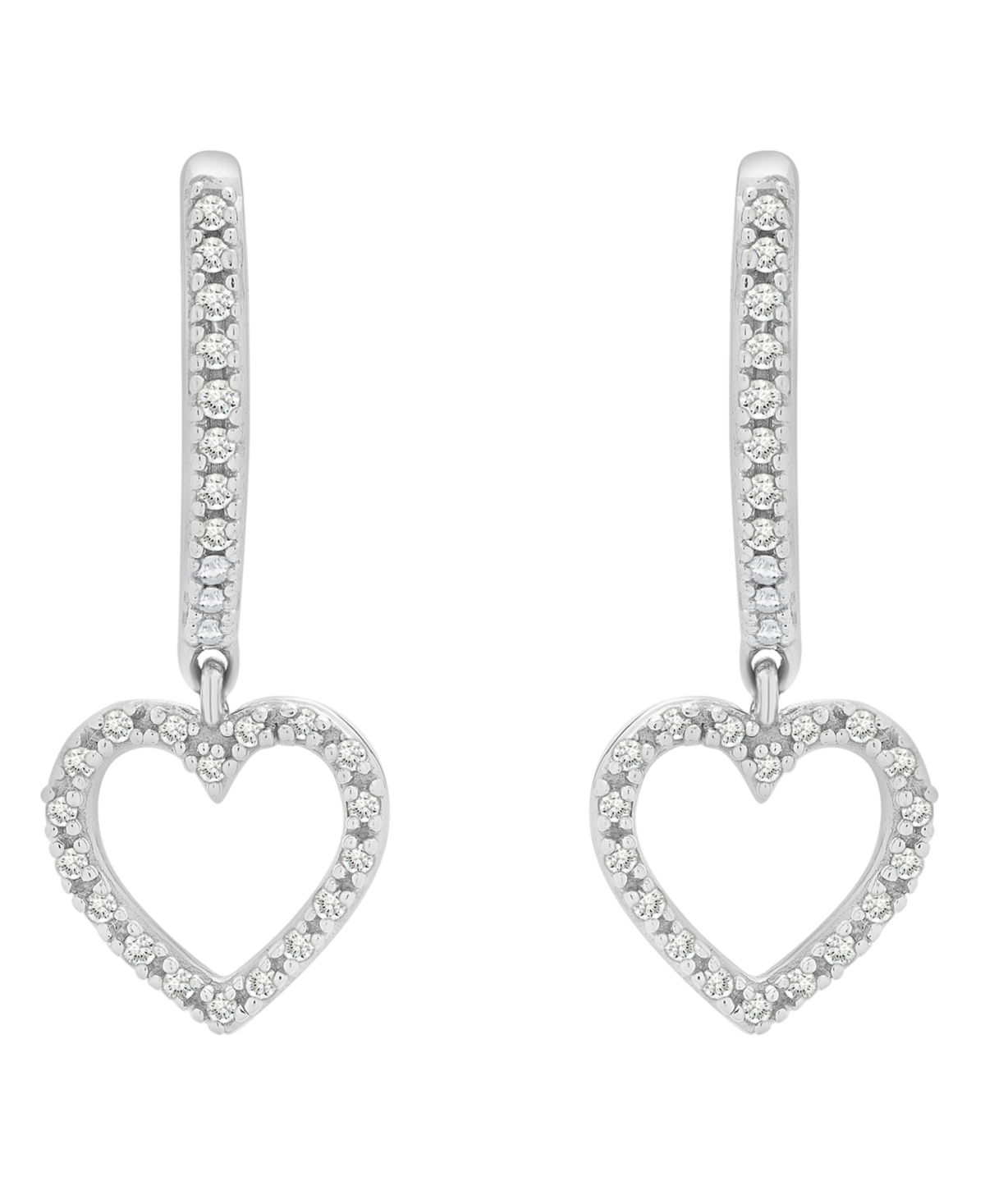 Click here for Diamond Heart Earrings (1/8 ct.t.w.) in 10k White... prices