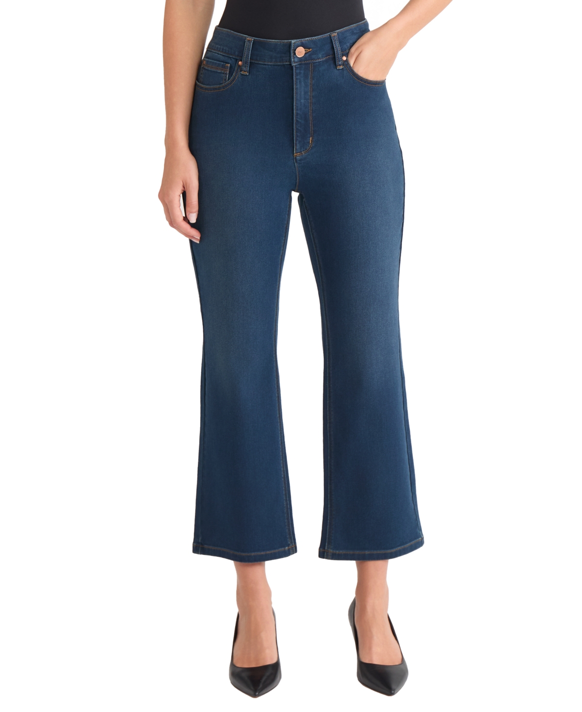 Click here for Jones New York Petite Cropped Fit Flared Jeans - W... prices