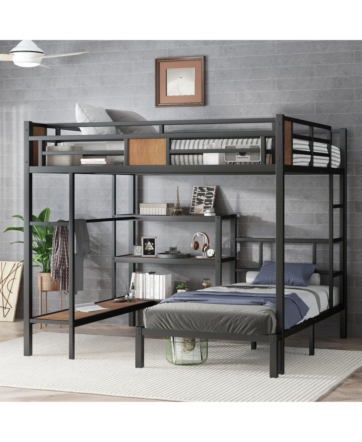 Click here for Streamdale Furniture Queen Over Twin Bunk Bed w/ S... prices
