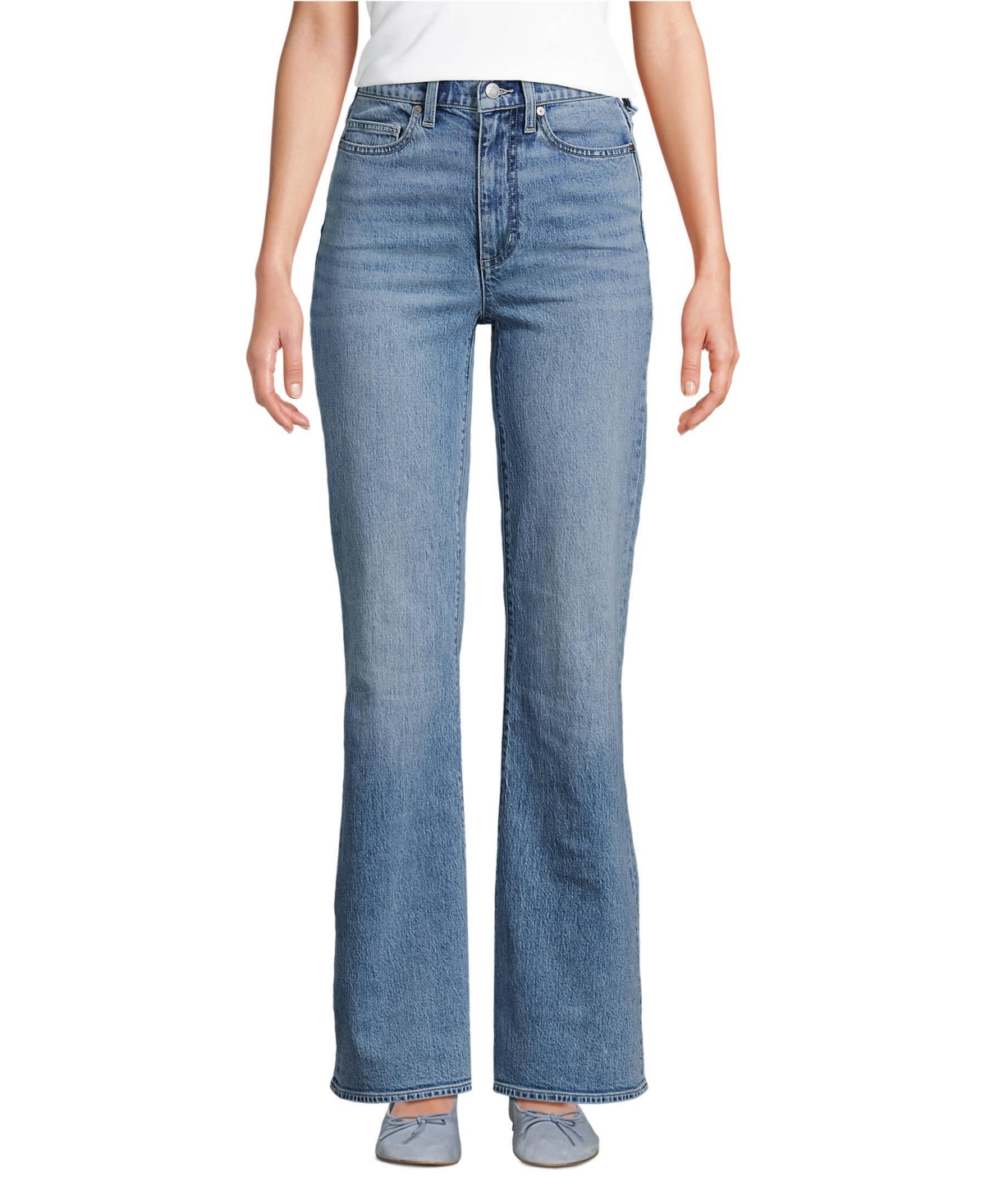 Click here for Lands End Womens Soft Denim High Rise Classic Flar... prices