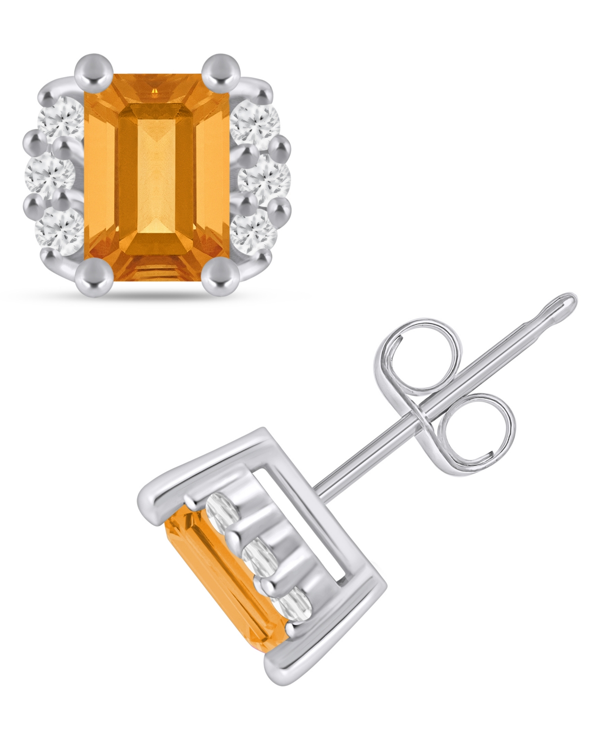 Click here for Macys Gemstone and Diamond 1/3 Stud Earrings in 10... prices