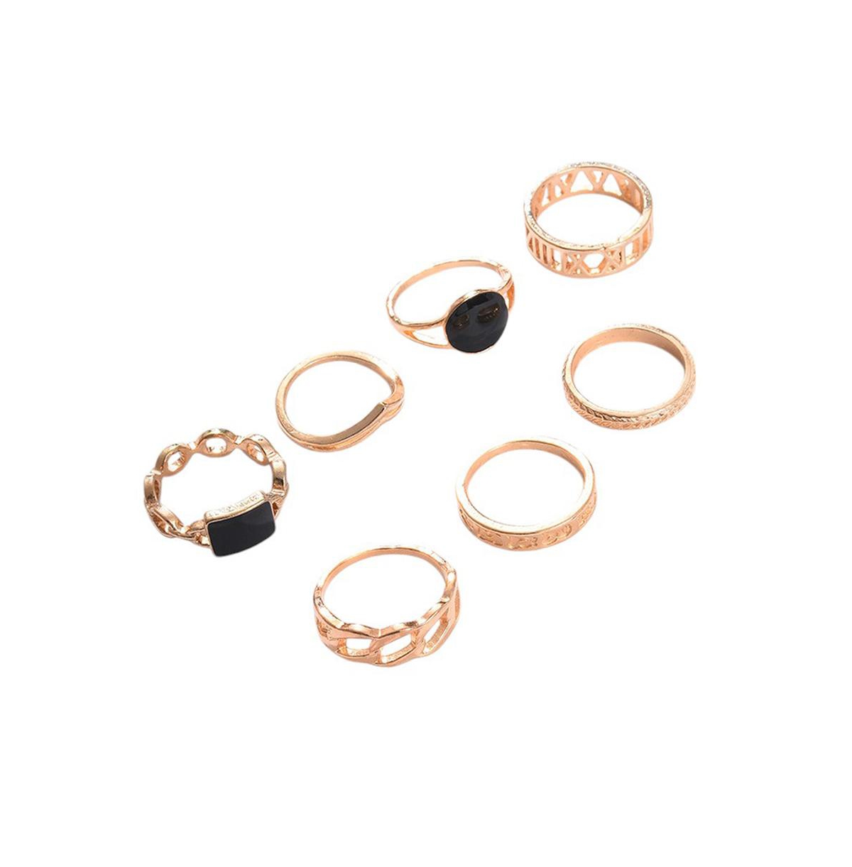 Click here for Sohi Abstract Multi-Layer Rings - Black prices