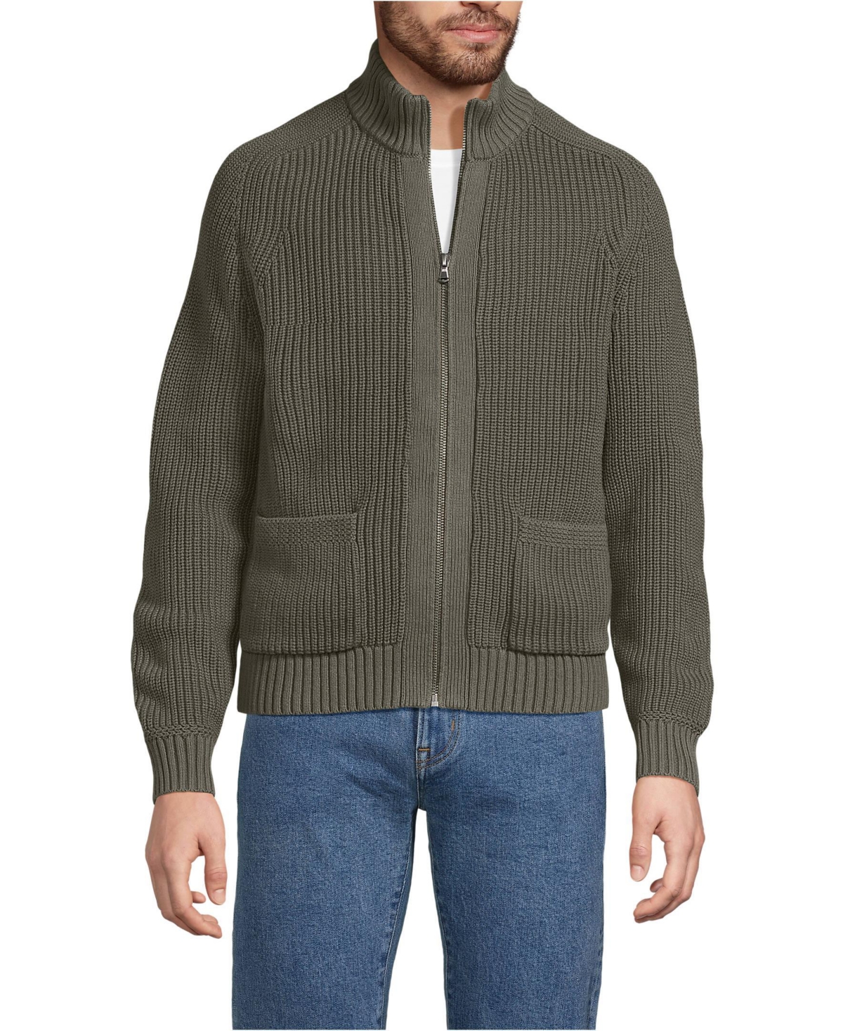 Click here for Lands End Mens Long Sleeve Drifter Full Zip Cardig... prices