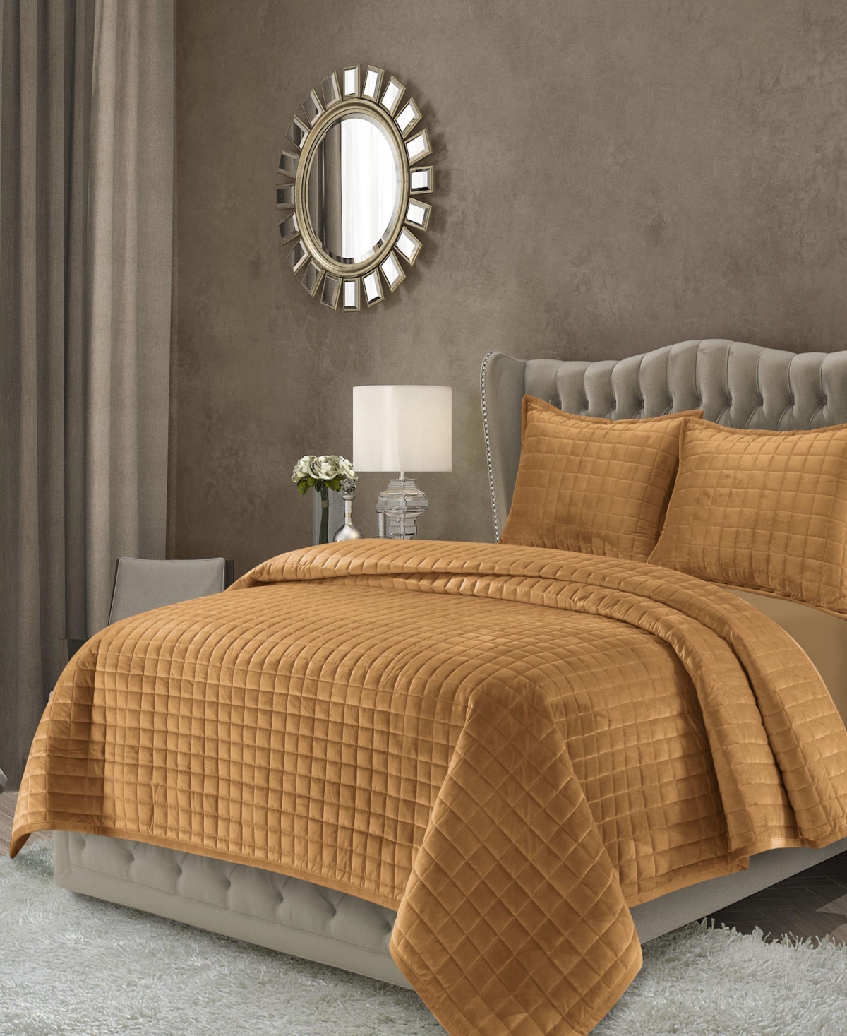Click here for Tribeca Living Florence Velvet Solid Oversized Qui... prices