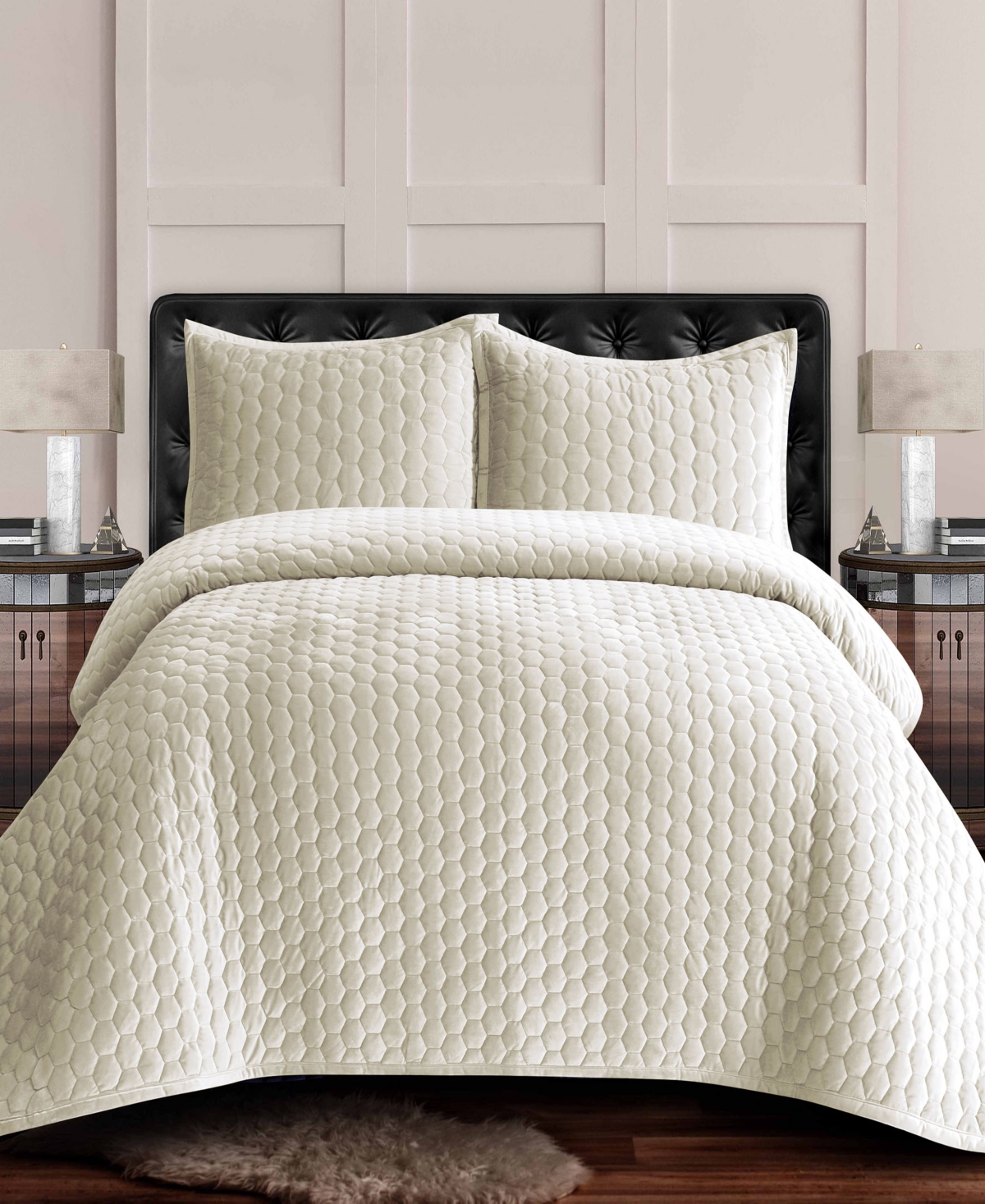 Click here for Tribeca Living Lugano Honeycomb Velvet Oversized S... prices