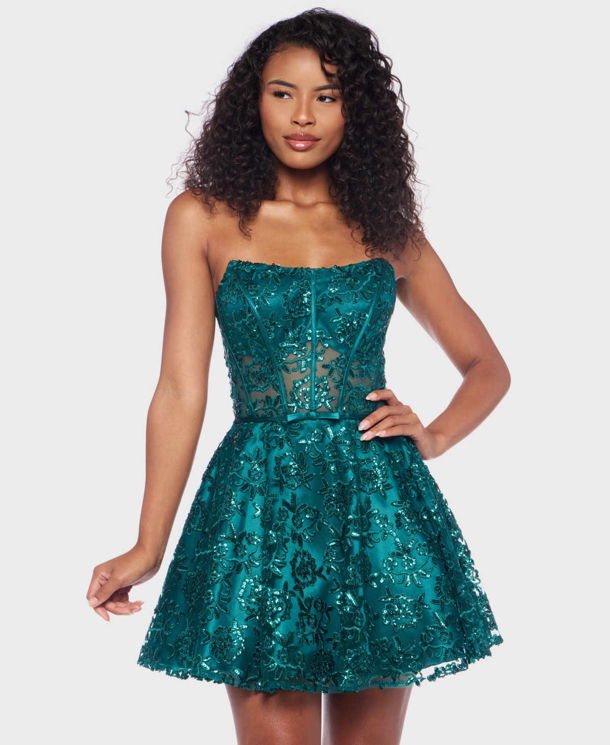 Click here for Alex & Sophia Juniors Scoop Neck Strapless Bustier... prices