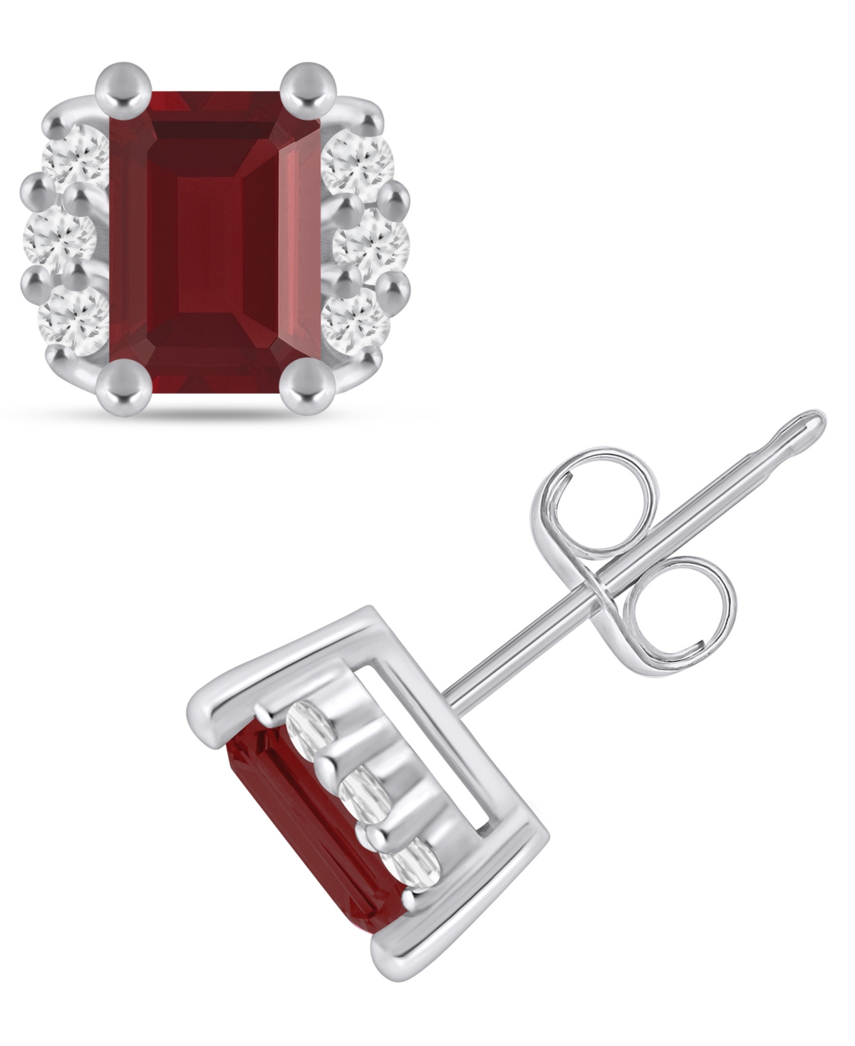 Click here for Macys Gemstone and Diamond 1/3 Stud Earrings in 10... prices