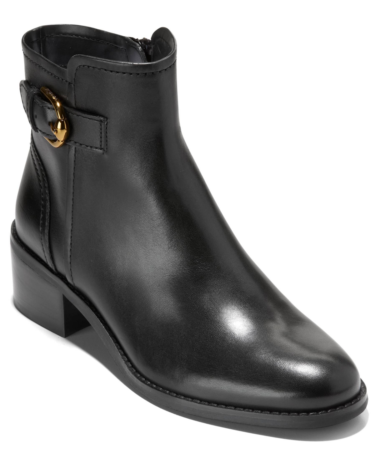 Click here for Cole Haan Womens Hanover Block Heel Booties - Blac... prices