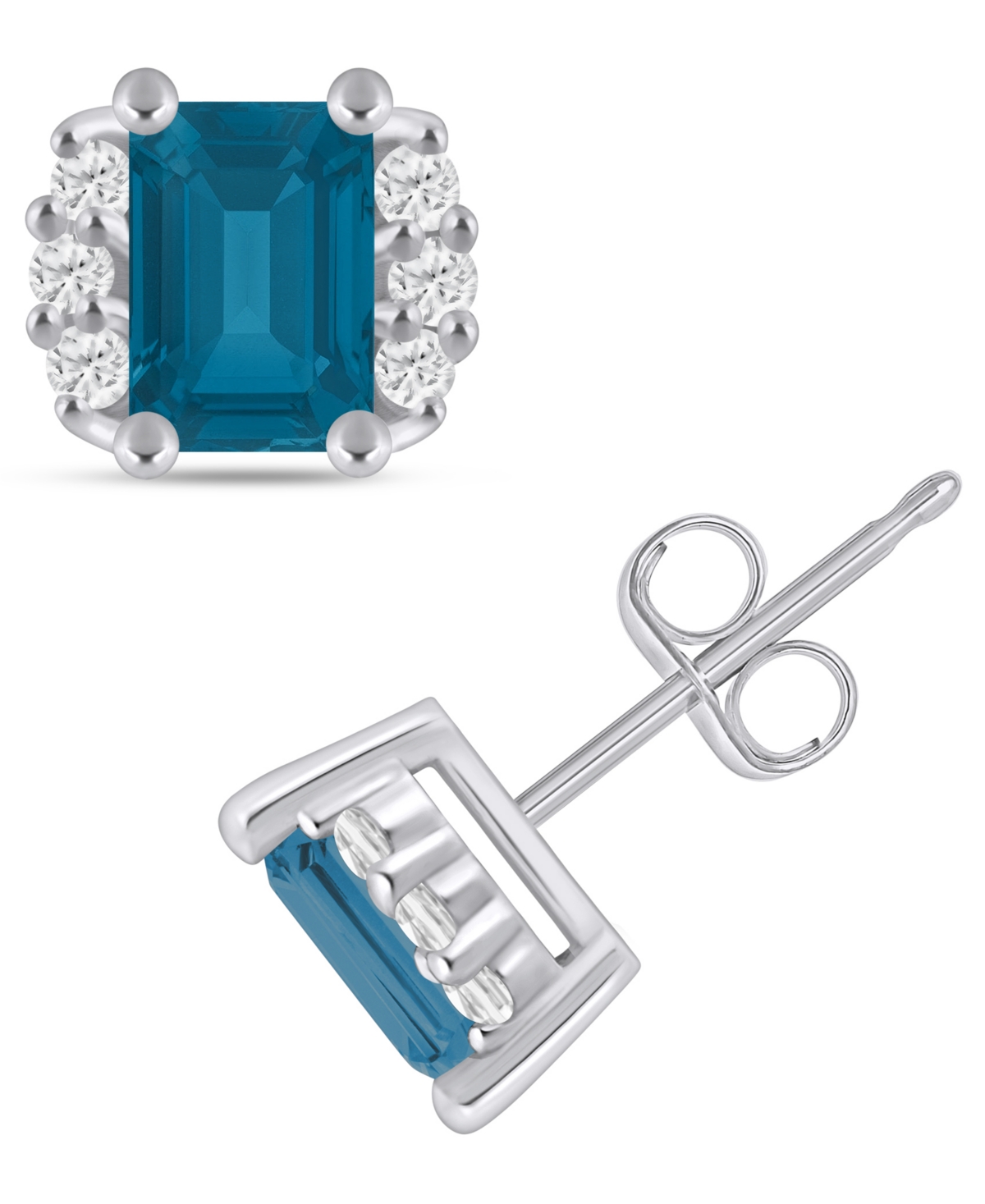 Click here for Macys Gemstone and Diamond 1/3 Stud Earrings in 10... prices