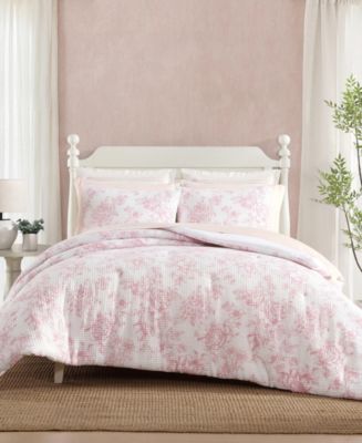Laura Ashley Delphine Poly Waffle 3-Pc. Comforter Set, King - Macy's