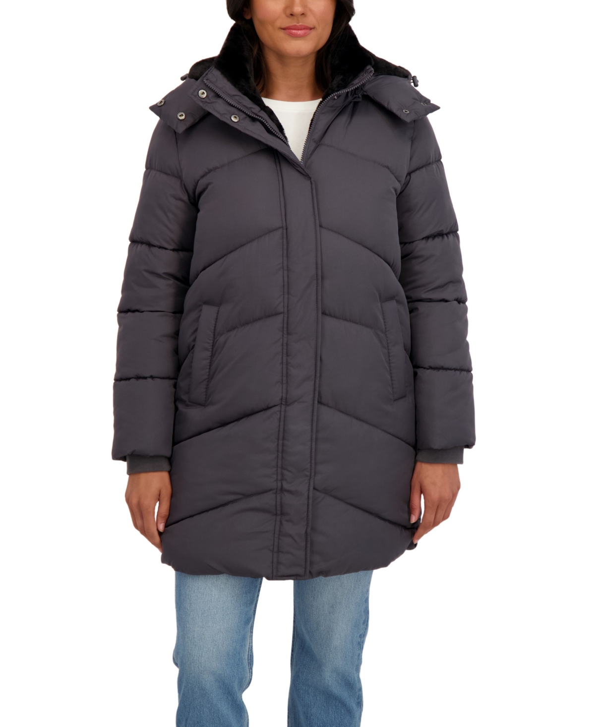 Click here for Sebby Collection Womens 3/4 Cozy Lined Hooded Puff... prices
