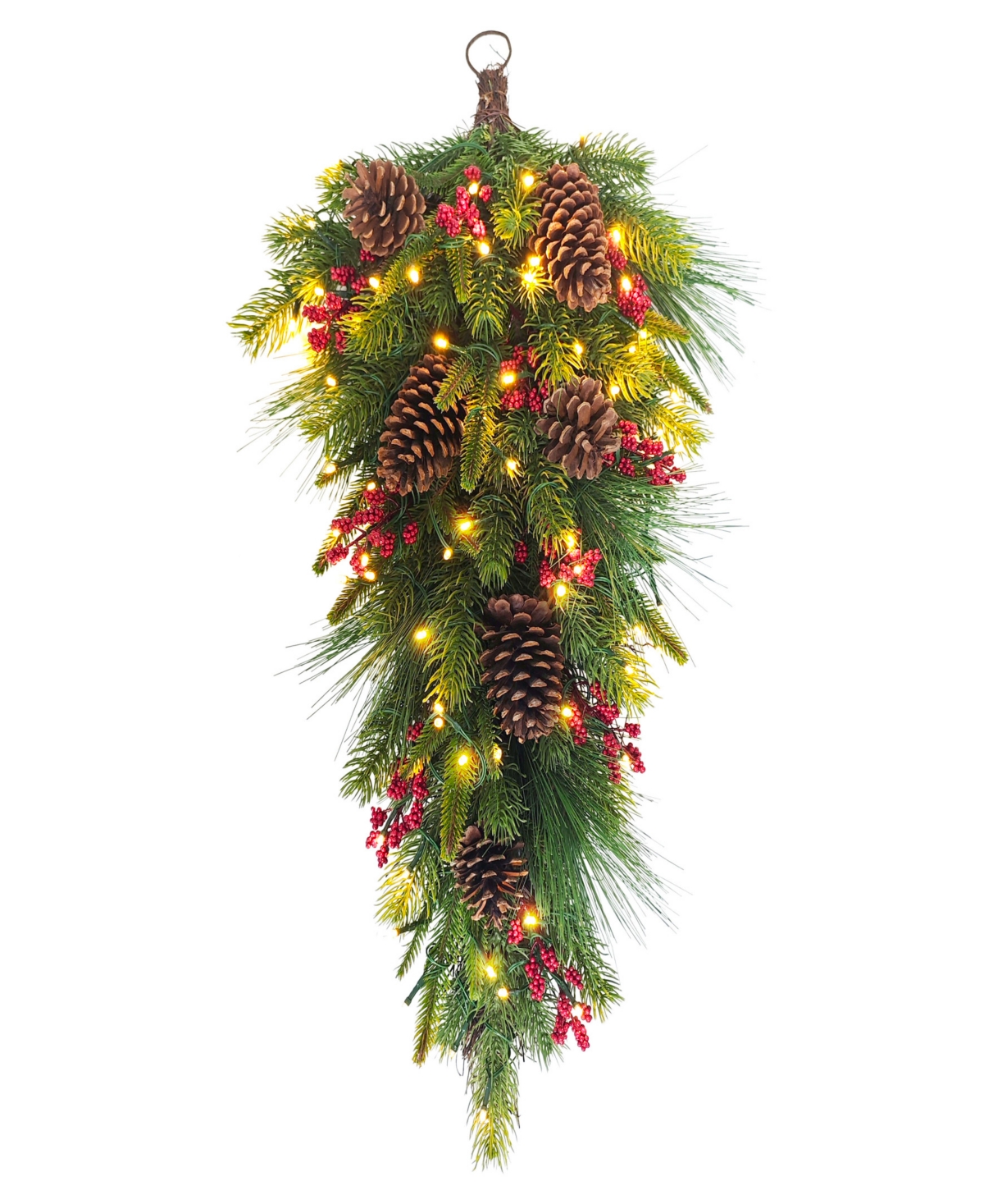 Click here for Puleo 28 Pre-Lit Artificial Adorned Banister Swag... prices