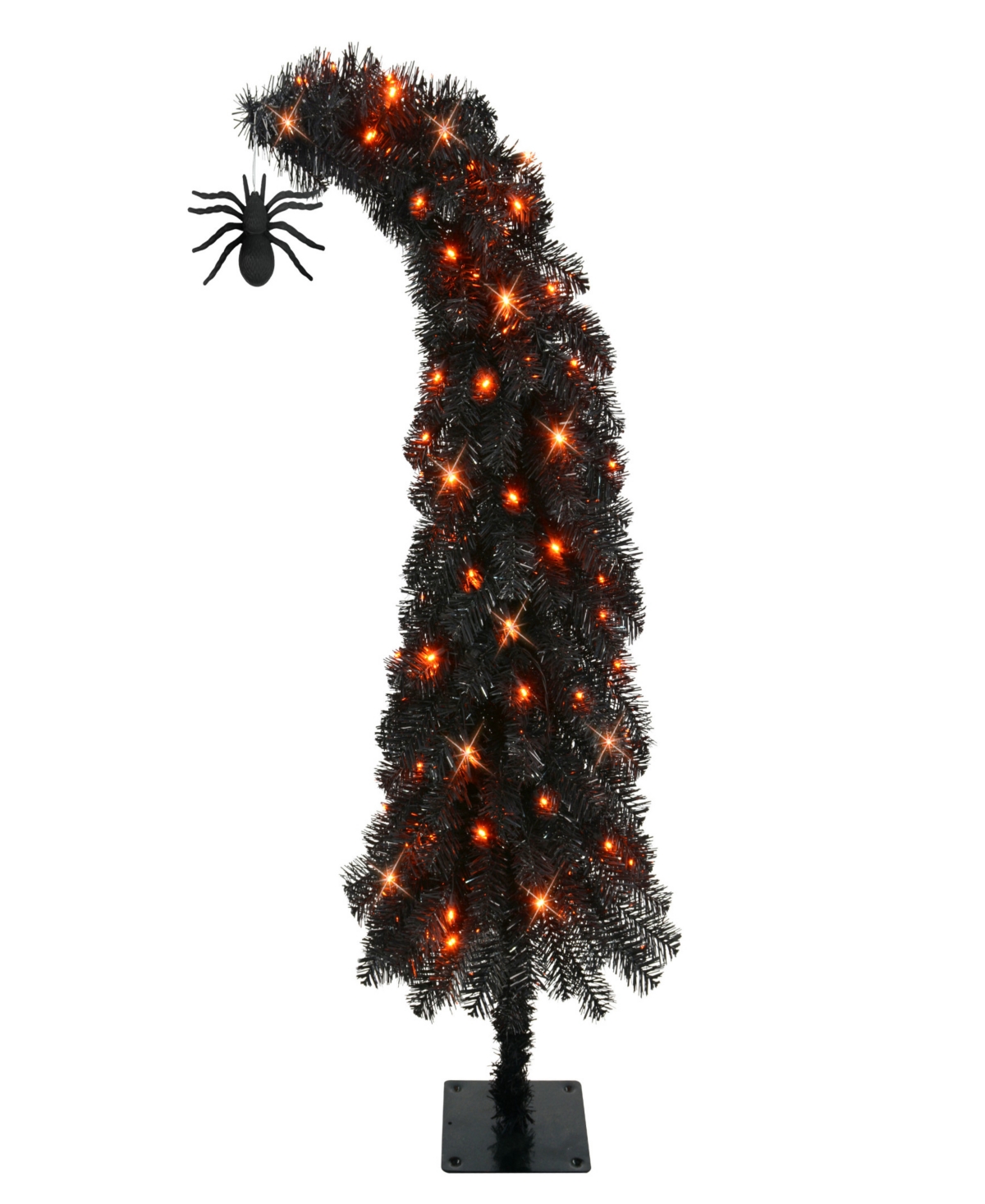 Click here for Puleo 4 Pre-Lit Black Tinsel Artificial Whimsical... prices