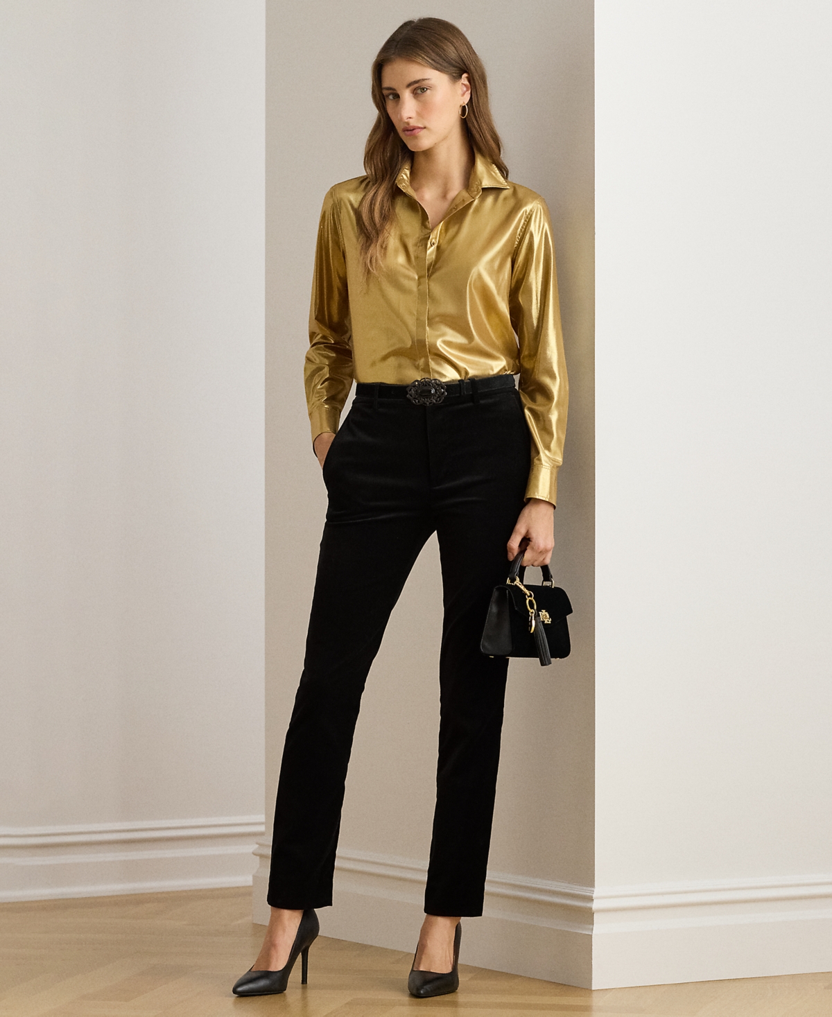 Click here for Lauren Ralph Lauren Petite Mid Rise Cropped Pants... prices